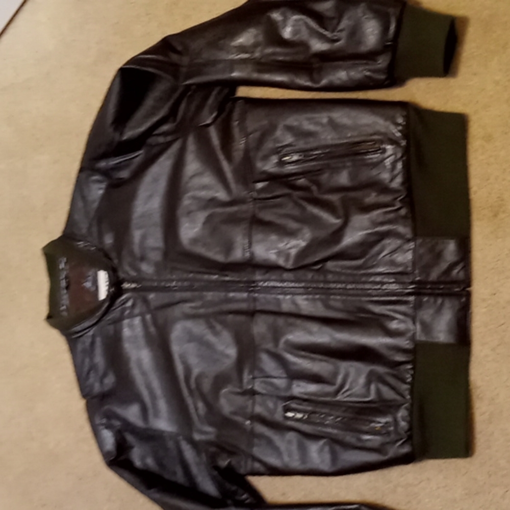 Garsel Genuine Leather Bomber Jacket. Quilted Lining.… - Gem